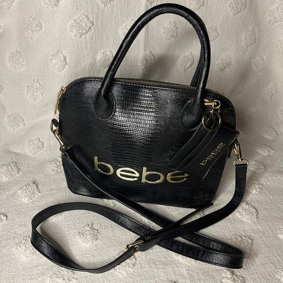 bebe | Bags | Bebe Fabiola Lizard Stamped Mini Dome Crossbody Bag Card ...